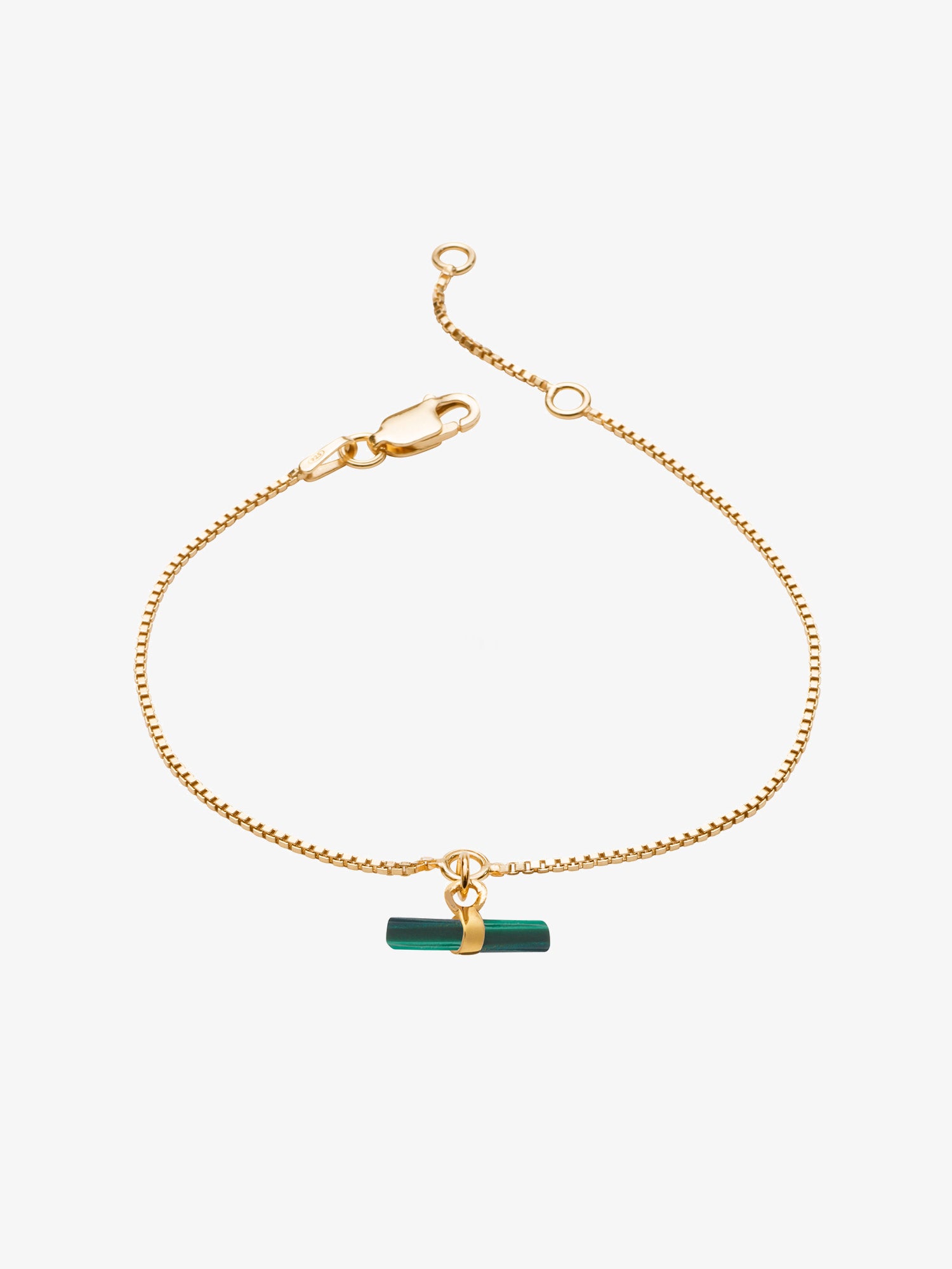 Rachel Jackson Mini Malachite Gold Plated T-Bar Bracelet | Penman Watch ...